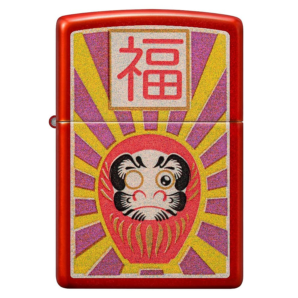 Zippo Daruma Design Metallic Red Pocket Lighter