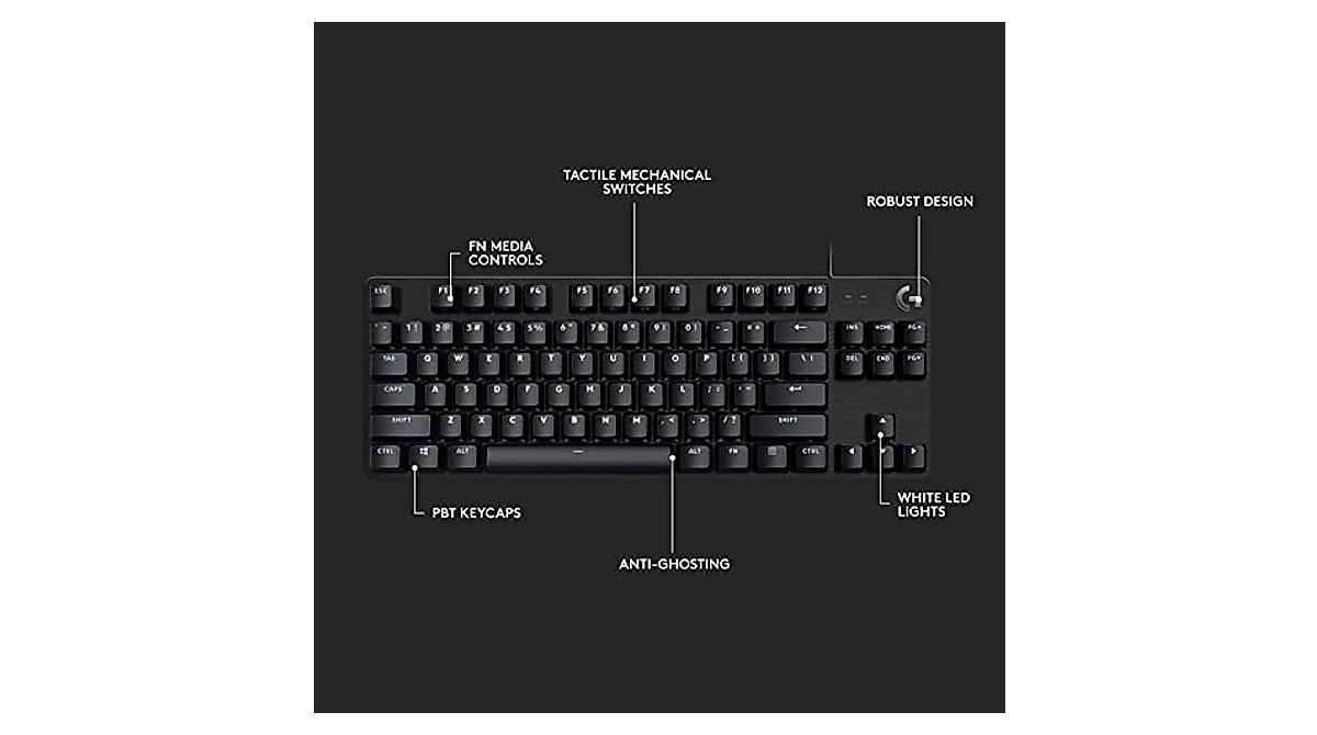 Logitech G413 TKL SE Gaming Keyboard - Compact & Durable