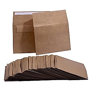 A7 Brown Kraft Paper Invitation 5 x 7 Envelopes - 50 Pack,Self Seal,For 5x7 Cards| Perfect for Weddings, Invitations, Baby Shower| Stationery For General, Office | 5.25 x 7.25 Inches