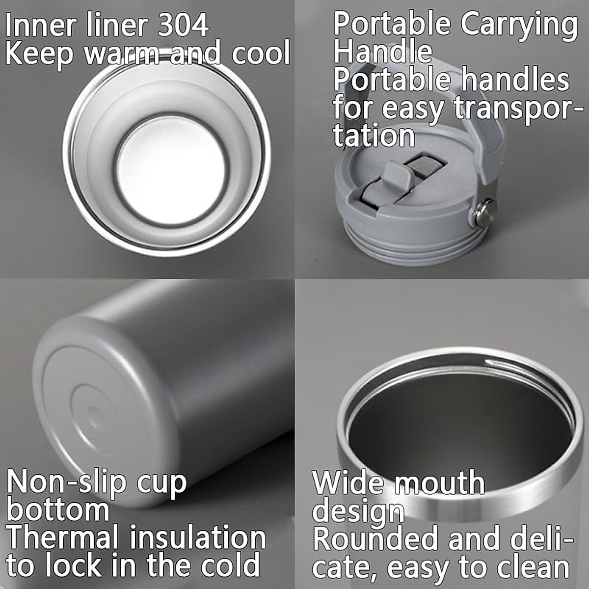 JIUSILIFE Tainless Steel Tumbler - Vacuum Insulated Water Bottle,with Straw,20/30oz,with Leakproof Closeable Straw Lid for Cold Water Drinks, For Sports:school, Work, Car, Travel and Weekends,White,20