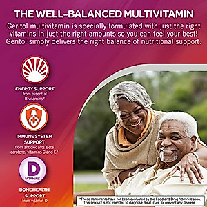Geritol, Multivitamin Supplement, Contains B-Vitamins, Antioxidants, Vitamins C, E & D and Iron, 26 Essential Vitamins and Minerals, Gluten-Free, Non-GMO, No Artificial Sweeteners, 40 Tablets