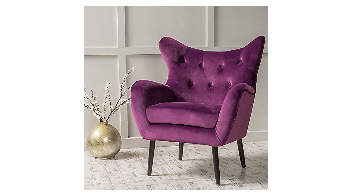 Shop Fuchsia Velvet Arm Chair by Christopher Knight Home