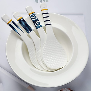 Rice Paddle Ceramic Rice Spoon Set of 4 Rice Scooper Rice Spatula for Rice, Mashed Potato