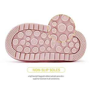 BMCiTYBM Baby Snow Boots Winter Shoes Toddler Boys Girls 6-24 Months Faux Fur Lined Walking Shoes Pink Size 18-24 Months Toddler