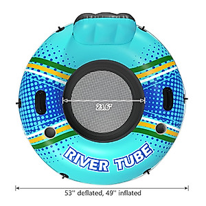 Jasonwell Inflatable River Tube Float - Heavy Duty River Float Pool Floats Lake Premium Water Tubes for Floating Recreational River Raft Lounge Floaties with 2 Cup Holders for Adult