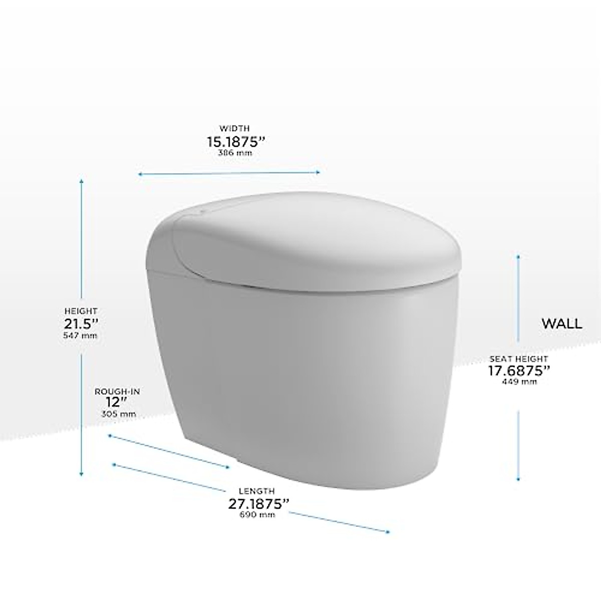 TOTO NEOREST® RS Dual Flush 1.0 or 0.8 GPF Toilet with Intergeated Bidet Seat and EWATER+, Cotton White - MS8341CUMFG#01