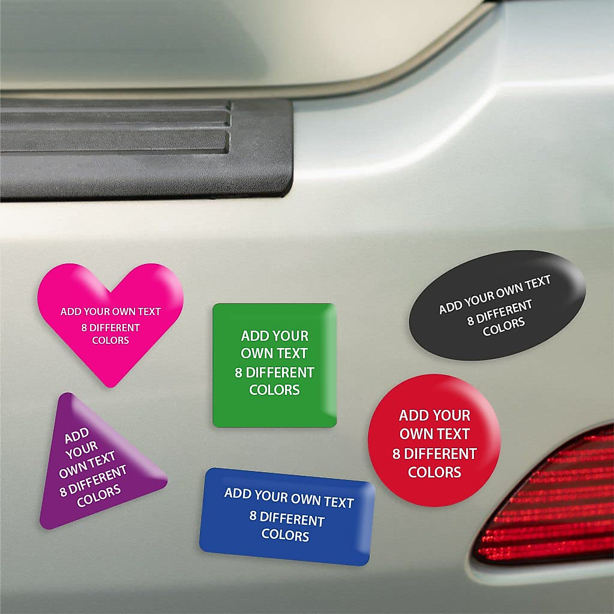 Choose Your Shape Custom Magnets | Personalized Gifts | Pick Your Own Color & Text | Create Refrigerator Locker Car Bumper Toolbox Magnets | Round Rectangle Square Oval Triangle Heart (Oval)