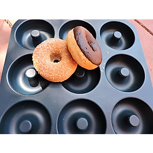 Large Non-Stick 100% LFGB Grade Silicone Donut Pan, Makes 9 Full Size Donuts, Oven, Dishwasher and Freezer Safe Donut Mold by Unicorn Glitter LLC