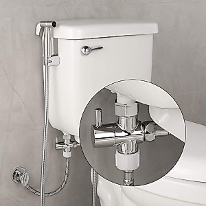 Bithyt Handheld Bidet Sprayer for Toilet-Adjustable Water Pressure Control with Bidet Hose for Feminine Wash, Stainless Steel Brushed Nickel Cloth Diaper Bidet Toilet Sprayer for Baby Wash
