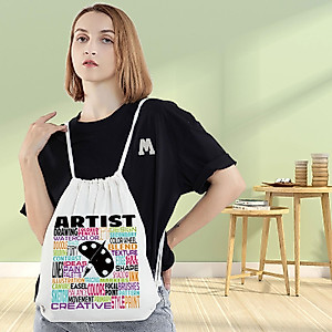LEVLO Artist Canvas Tote Bag Gift For Art Teacher Artistic Shoulder Bag For Art Student Grad (Artist DB)