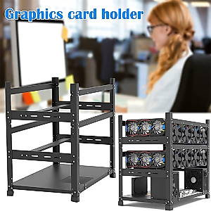 12GPU Stackable Mining Rig Frame, Steel Open Air Mining Rig Case, Solid Miner Frame for Crypto Ethereum ETH RVN Ergo Miner Mining Case Rack Fits Dual Power ATX Motherboard