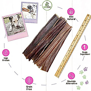 Nature Gnaws Beef Jerky Chews for Large Dogs - Premium Natural Beef Gullet Sticks - Simple Single Ingredient Tasty Dog Chew Treats - Rawhide Free - 9-10 Inch