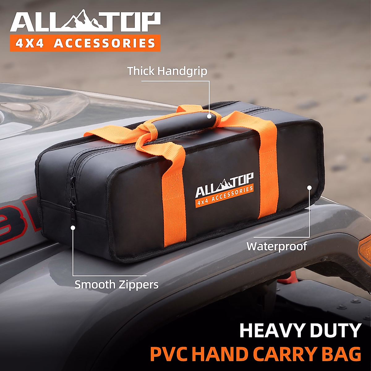 ALL-TOP Kinetic Rope Kit (Reflective) w/ 2 Soft Shackles, 48000Lbs, 1in x 30ft, Heavy Duty 30+% Elasticity, 16000Lbs Work Load Limit