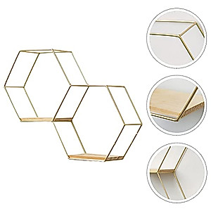 Garneck Hexagonal Floating Shelves Wall Mounted Farmhouse Storage Shelves for Bedroom Living Room Bathroom Kitchen Office Wall Organizer