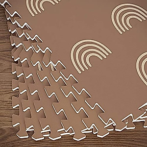 CHILDLIKE BEHAVIOR Baby Play Mat- Play Pen Tummy Time Mat & Crawling Mat Foam Play Mat for Baby with Interlocking Floor Tiles 72x48 Inches Puzzle- Baby Floor Mat Infants & Toddlers (X-Large, Rainbows)