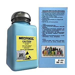 DIYPHONE Push Down Alcohol Pump Dispenser - Plastic Alcohol Bottle with Flip Top Cap for Mobile Phone LCD Screen Cleaning- 6.3 Oz Bottle