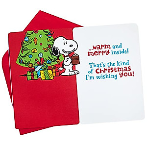 Hallmark Peanuts Christmas Card (Snoopy Ice Skating)