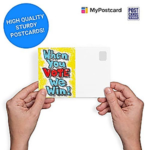 When You Vote We Win GOTV Postcards - Postcards to Voters by Tony the Democrat (Mix and Match Set Sizes) - Vote Postcards (64)