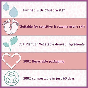 Jackson Reece Kinder by Nature Water-Based Baby Wipes - 56 Count (Case of 12 packs)