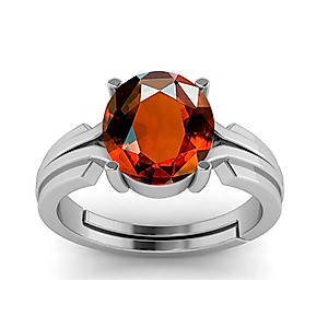 LMDPRAJAPATIS 8.10 Carat Natural Gomed Astrological Purpose German Silver Ring For Women's