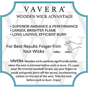 VAVERA Fraser Fir Long Burning Wooden Wick Natural Soy Luxury Pine Scented Candles (11oz/60 hr/Matte White Jar). Smells Like Real Pine Tree! Vegan Soy Candles Hand-Crafted in The USA.