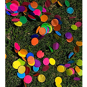 La Sol Imports Round Tissue Confetti Circle Dots Rainbow - Confetti for Party Table Wedding Celebrations Multicolor Biodegradable Paper Tissue 1 inch Circles, 1.4 Ounce (Pack of 1)