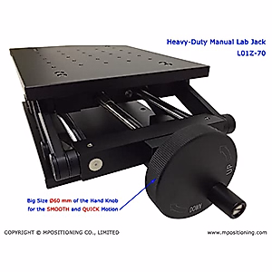 Lab Scissors Jack, MPositioning L01Z-70 Aluminum Laboratory Jack Lift Table 160 x 220 Platform Size, Smooth Motion in 70 mm Z Axia, Support Loading 30kg