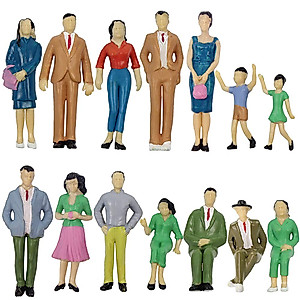 P2501 Model Trains Architectural 1:25 Scale Painted Figures Scale G Sitting and Standing People Model Railway Layout New (28 PCS)