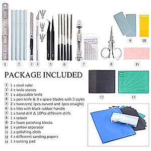 Keadic 43Pcs Gundam Modeler Basic Tools Craft Set for Professional Gundam Model Assemble Building