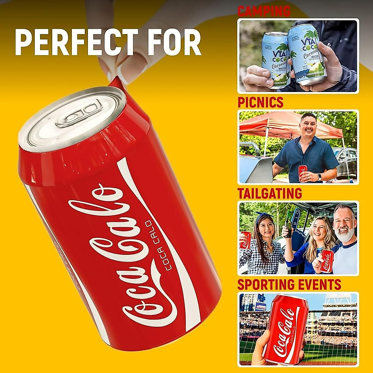 Skywin Silicone Can Sleeve (3 Pack) - Can Cover can Hides Can by Disguising it as a Can of Soda (Red)