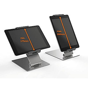 Durable Wall-Mounted Tablet Holder, Silver/Charcoal Gray
