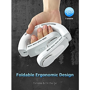 ChillGo Neck Fan - 4 Turbo Foldable Portable Fan - Personal Bladeless Fan 5200mAh with Strong Airflow, 4 Vent Air Conditioner, Wearable Cooling Fan for Travel Outdoor