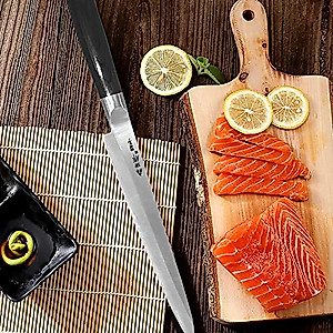 CHUYIREN Sashimi Knife- 9.5 inch(240mm), Sushi Knife, Professional Yanagiba Knife with Ergonomic Handle, Japanese Chef Knife for Fish Filleting, Slicing, Valentines Day Gifts