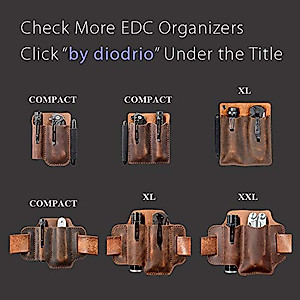 XXL EDC Leather Sheath, Leather Knife Belt Sheath Organizer, Tool Pouch Sheath for Most Leatherman Multitools, Key Ring Holder Fob, Holster for 5 inch Knives, Fit Most Tactical Flashlights. Black.