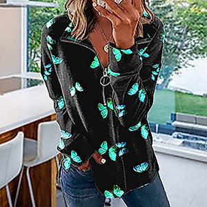 Women’s Long Sleeve Tops Striped Casual Loose Blouses T Shirts