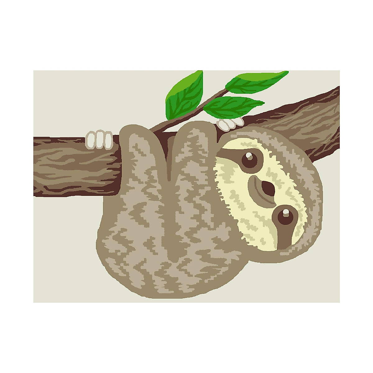 Paint by Numbers for Adults Kids, Cute Sloth Printable Easy Animals Painting by Numbers to Print for Beginners, Home Wall Decor DIY, Activity at Home, Materials are NOT Included!