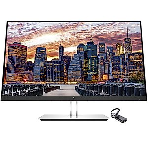 HP EliteDisplay E27 G4 27 Inch IPS FHD Monitor Bundle with Blue Light Filter, HDMI, DisplayPort, HDMI to USB-C Adapter, Compatible with, MacBook Pro & Air, iPad, iPhone
