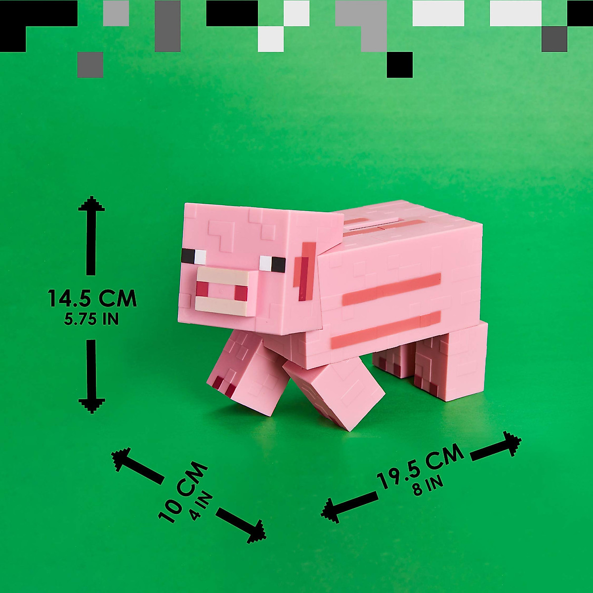 Minecraft Pig Money Bank BDP | Pink Pixelated 3D Savings Piggy-Bank | Unique Gift Idea Perfect for Gamers