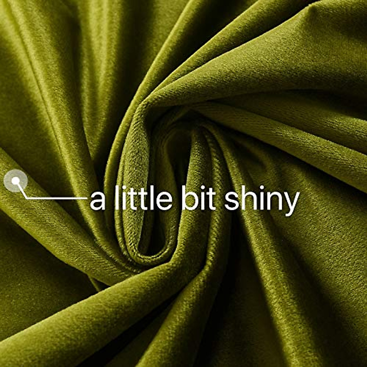 Roslynwood Velvet Curtains 2 Panels Set, Block Light Thermal Insulated Velour Rod Pocket Drapes for Bedroom and Living Room (52 x 96 inch, OliveGreen)