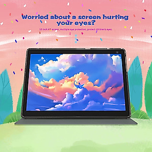 ATOZEE Kids Tablet, 10 Inch Tablet, Android Kids Tablet, WiFi Bluetooth Dual Camera Safety Eye Screen, Parental Control App, 32GB ROM 2GB RAM Quad Core CPU, with Cartoon Tablet Protective Cover.