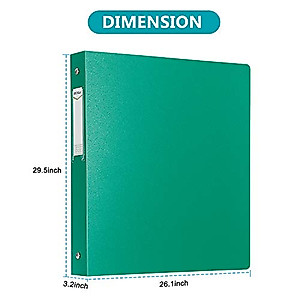 3 Ring Binder, HYUNLAI 3 Ring Binder 1 Inch, 1 Inch Binder Holds 8.5"11" Paper, Round Ring Binder Suitable for School, Home and Office(6 Pack)