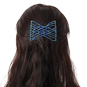 CCbeauty 6 Pcs Magic Hair Comb Elastic Beaded Hair Clips Women Decorative Accessories,Bride Double Slides Stretching Hairpins Combs for Ladies Girls Popular Hairstyles