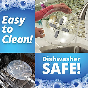 HOVER COVER Magnetic Microwave Splatter Cover, Clear Microwave Cover for Food - Vented & Magnetic Microwave Food Cover, 12-inch, BPA-Free - Gray