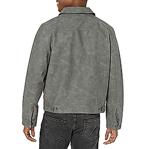 Levi's Men's Lightweight Trucker Shirt Jacket, Light Grey Faux Nubuck