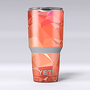 Design Skinz Orange Geometric V17 - Skin Decal Vinyl Wrap Kit Compatible with The Yeti Rambler Cooler Tumbler Cups