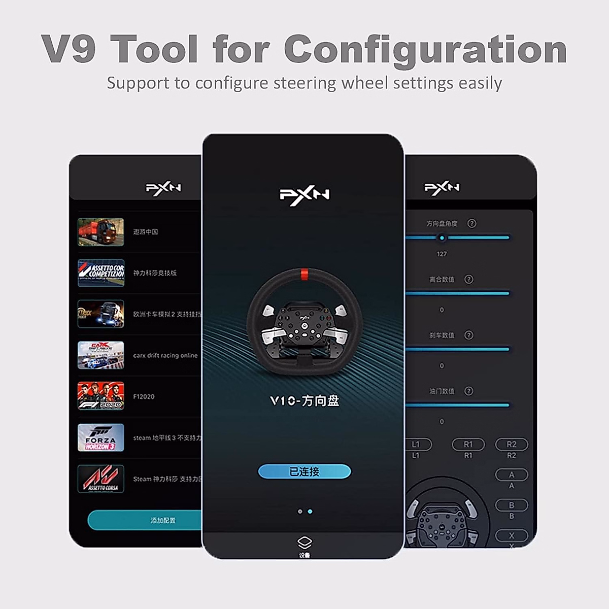 PXN V9 Steering Wheel for PC - Vibration Feedback Gaming Racing Wheel with Shifter and Pedals Used- Good for PC PS4, PS3, Nintendo Switch