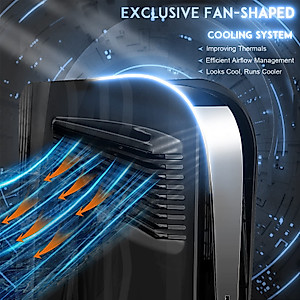 SIKEMAY PS5 Cover Plates for Playstation 5 Console Disc Edition, PS5 Accessories Face Plates Side Shell with Cooling Fan Vents, Hard Shockproof Protective Custom Dust Skin Covers Case (Plating Black)