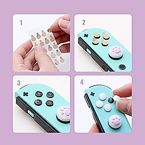 OLYGIVE D-Pad Button Cap Set for Nintendo Switch Joy-con, Switch Thumb Grip Caps, Nintendo Switch Purple Accessories