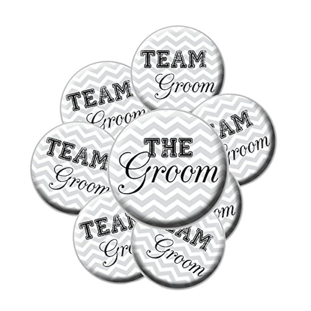 8 Chevron Team Groom Buttons - Bachelor Party Buttons - ChevronTeam Groom Buttons - Bachelor Party