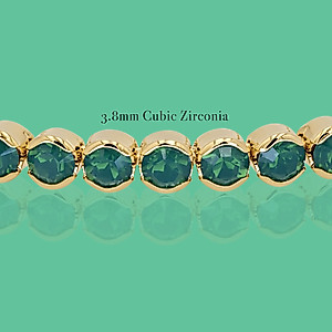 HOT JEWELRY BOX 14K Gold Plated Tennis Bracelet | Gold Bangle Jewelry Bracelets for Women | Aesthetic Accessories with Exquisite CZ and Adjustable Memory Wire for Easy Fit on Any Wrist size